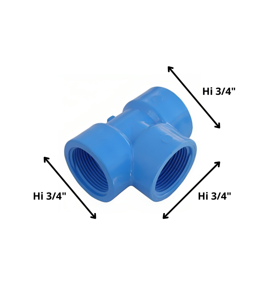 Tee Pvc Hi Presion 3/4 X 3/4 X 3/4" - Socodima.cl