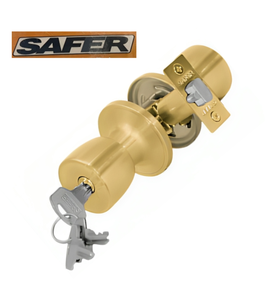 Cerradura Safer Tubular Tulipa Bronce 005b Logia P - Socodima.cl