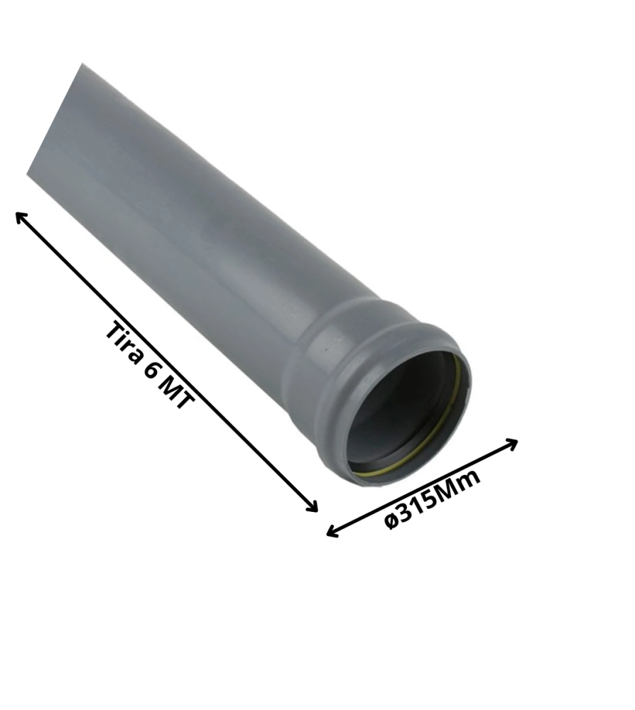 Tubo Pvc Colector Clase I 315 Mm Tira 6 Mt - Socodima.cl