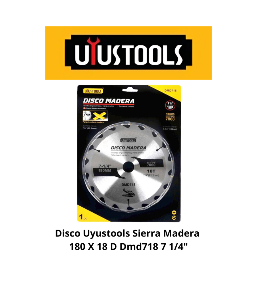 Disco Uyustools Sierra Madera 180 X 18 D Dmd718 7 - Socodima.cl