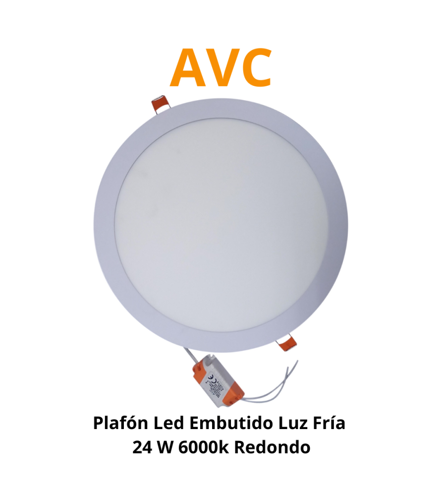 Plafon Led Embutido Luz Fria 24 W 6000k Redondo - Socodima.cl