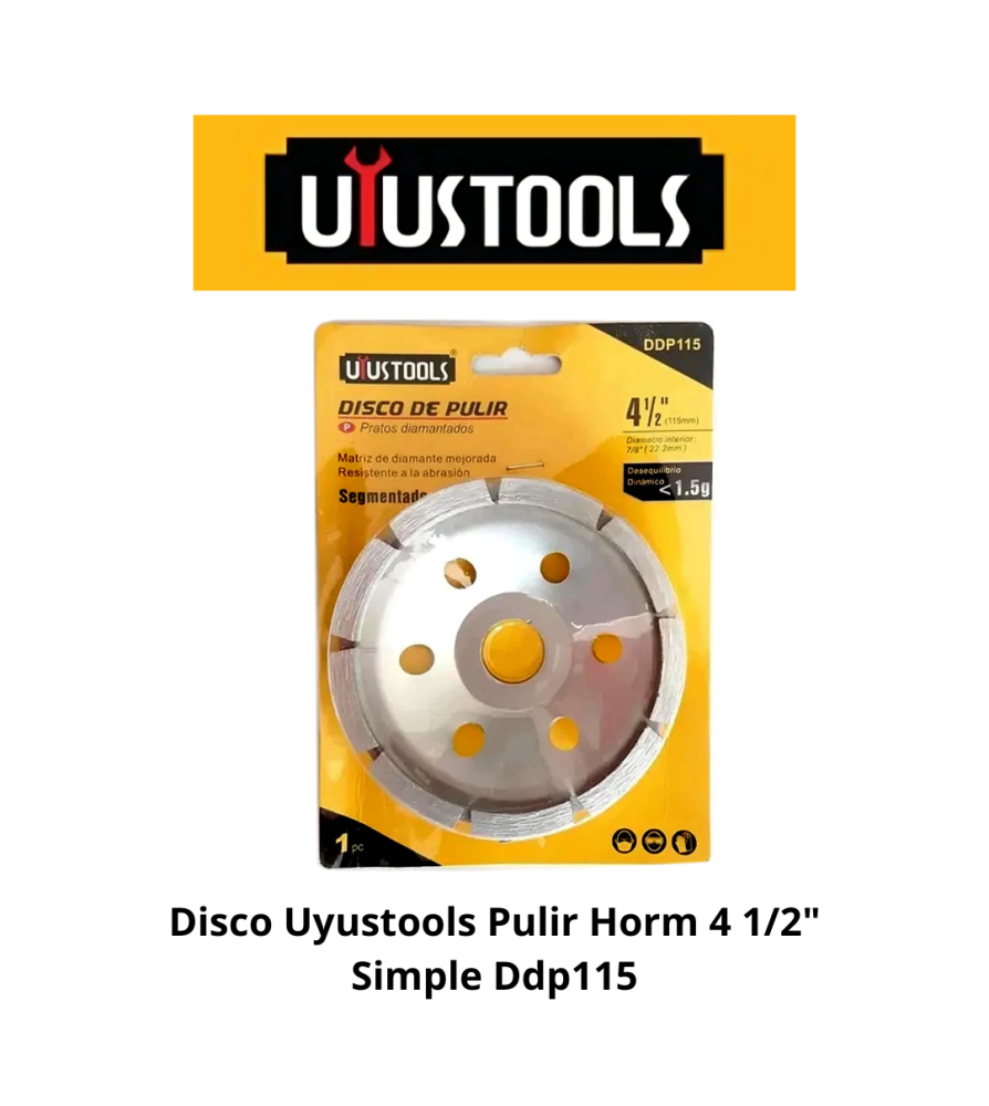Disco Uyustools Pulir Horm 4 1/2" Simple Ddp115 - Socodima.cl