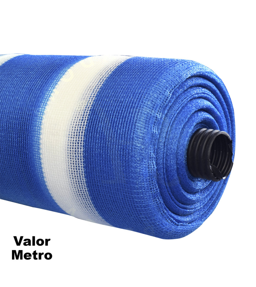 Malla Sombra 65% X 4,20 Mt Azul Blanco - Socodima.cl