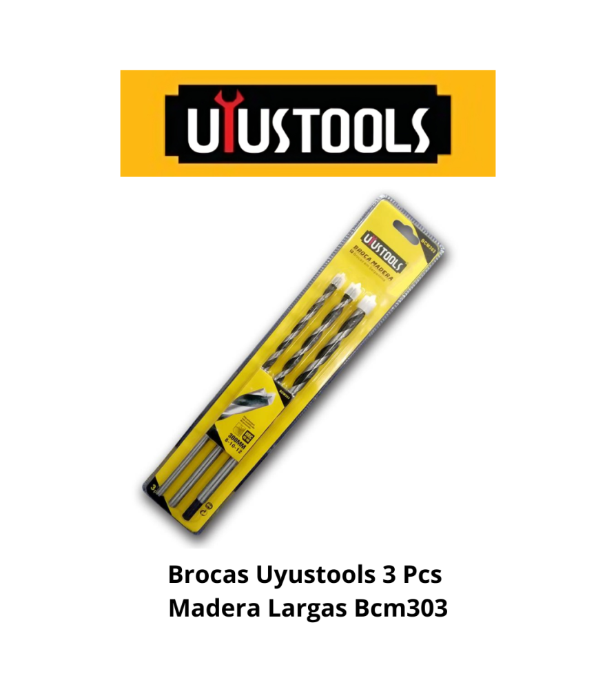 Brocas Uyustools 3 Pcs Madera Largas Bcm303 - Socodima.cl