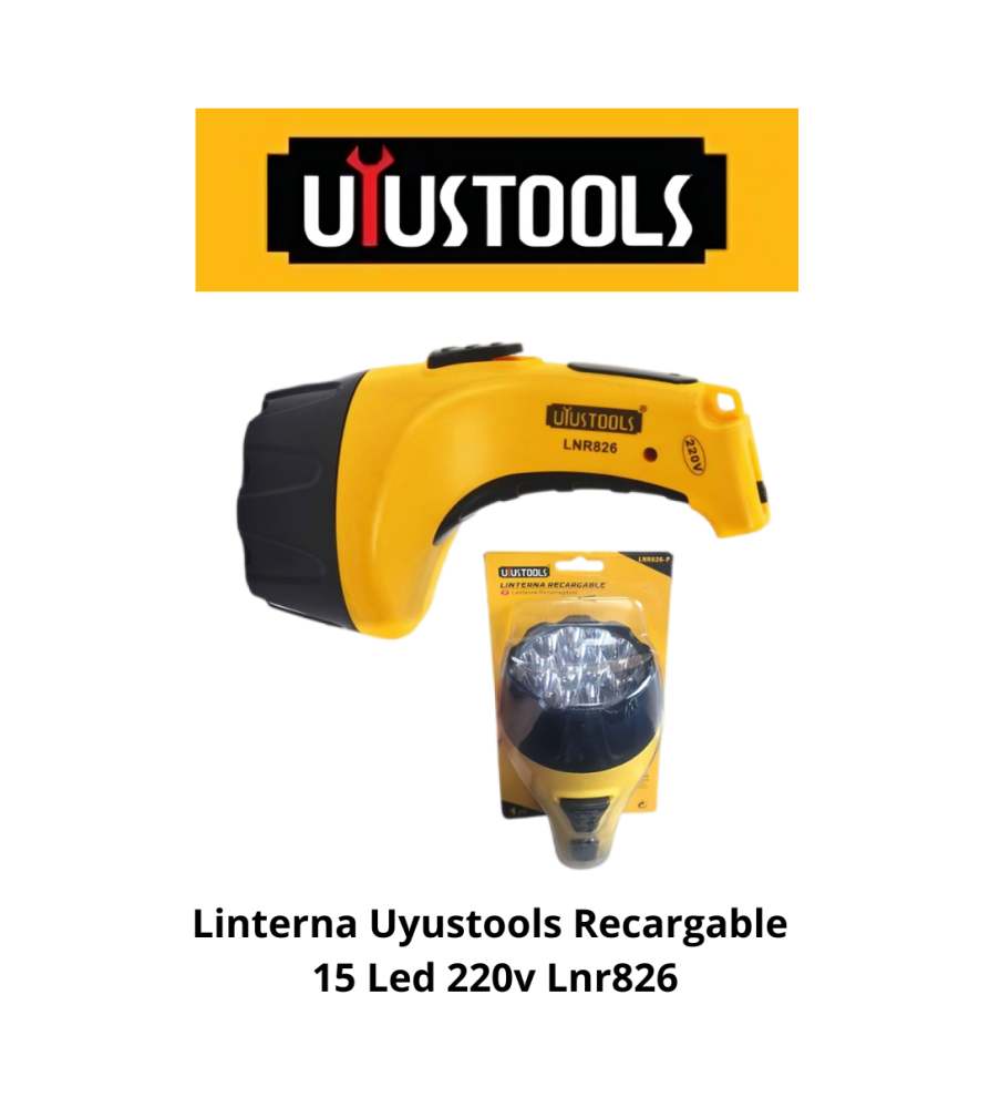 Linterna Uyustools Recargable 15 Led 220v Lnr826 - Socodima.cl