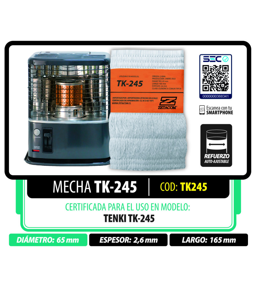 Mecha Zetacom Tenki Tk 245 D-065 Mm L-165 Mm - Socodima.cl
