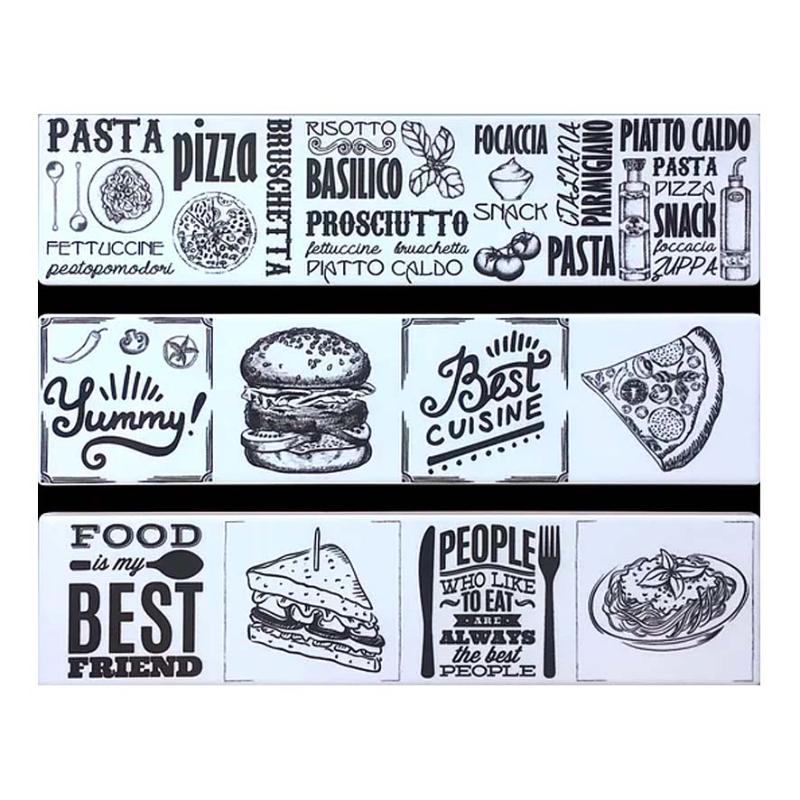 Listel 8,5 X 35 Cocina Modern Food Blanco-negro - Socodima.cl