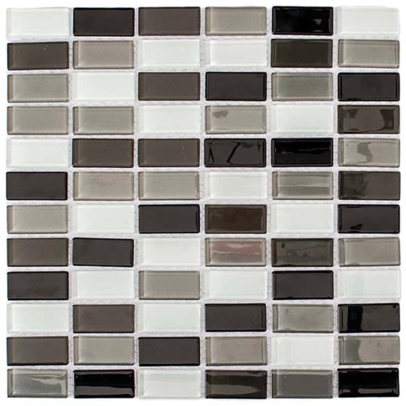 Listel 30 X 30 Vidrio Rectang Negro/blanco - Socodima.cl